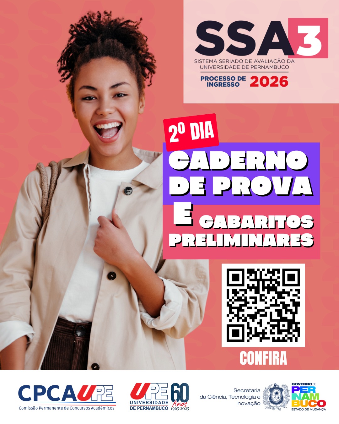 UPE divulga gabarito preliminar e caderno de provas do SSA3 2026 - Universidade de Pernambuco